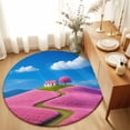 Pink Cottage Round Living Room Rugs 8 ft, Cherry Blossom Tree Pink ...