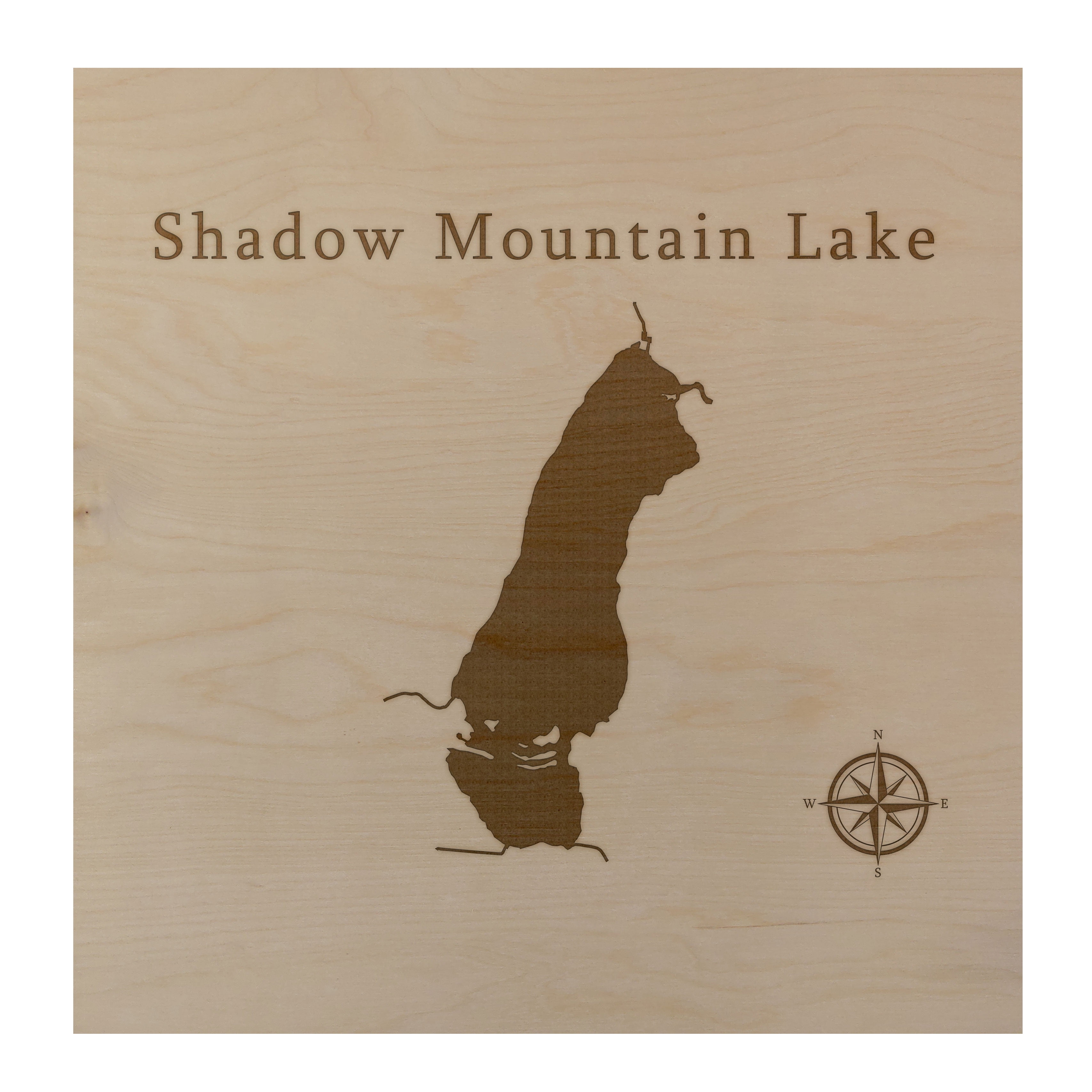 Shadow Mountain Lake Map 12x12" Birch Wood Wall Art Office Decor Gift ...