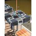 Abstract Vintage Plaid Square Outdoor Tablecloth with Umbrella Hole ...