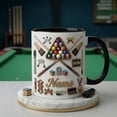 3D Billiards Pool Game Mug, Cue Stick Coffee Cup, Game Night Drinkware ...