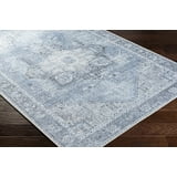 Mark&Day Washable Area Rugs, 2x18 Nora Traditional Sky Blue Runner Area ...