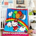 Kawaii Hello Kitty Soft Warm Flannel Anime Kt Cat Blanket 280Gsm Girls ...