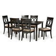 Baxton Studio Lucie 7-Piece Dining Set, Modern Oak Wood, Dark Brown ...
