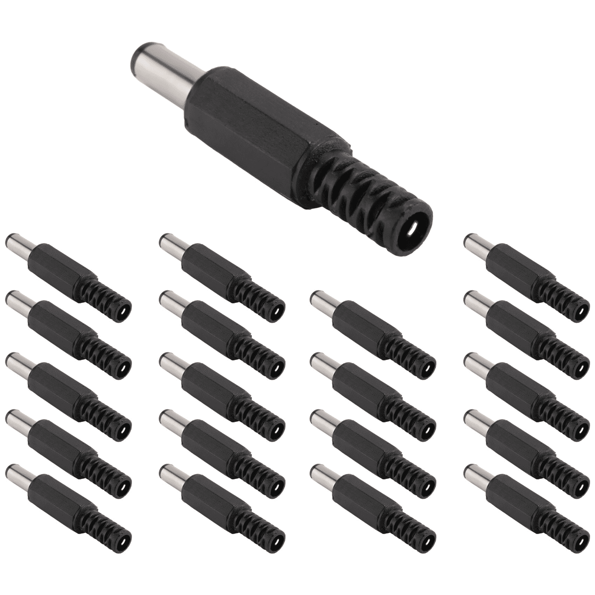 20 Pcs Black 2.5mm x 5.5mm DC Power Male Plug Jack Adapter | Bodega ...