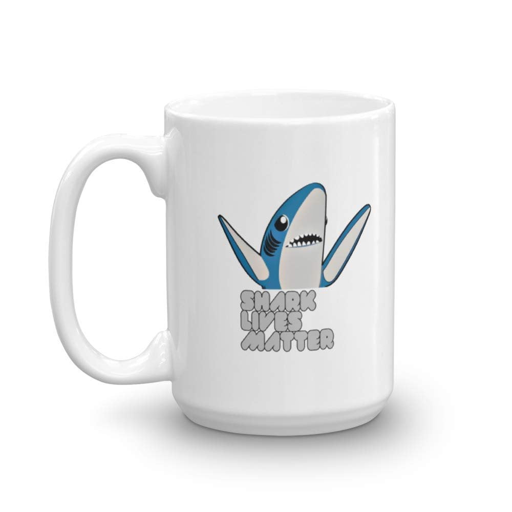 Shark Lives Matter Funny Shark Week Spoof Gift Coffee Mug (15oz ...