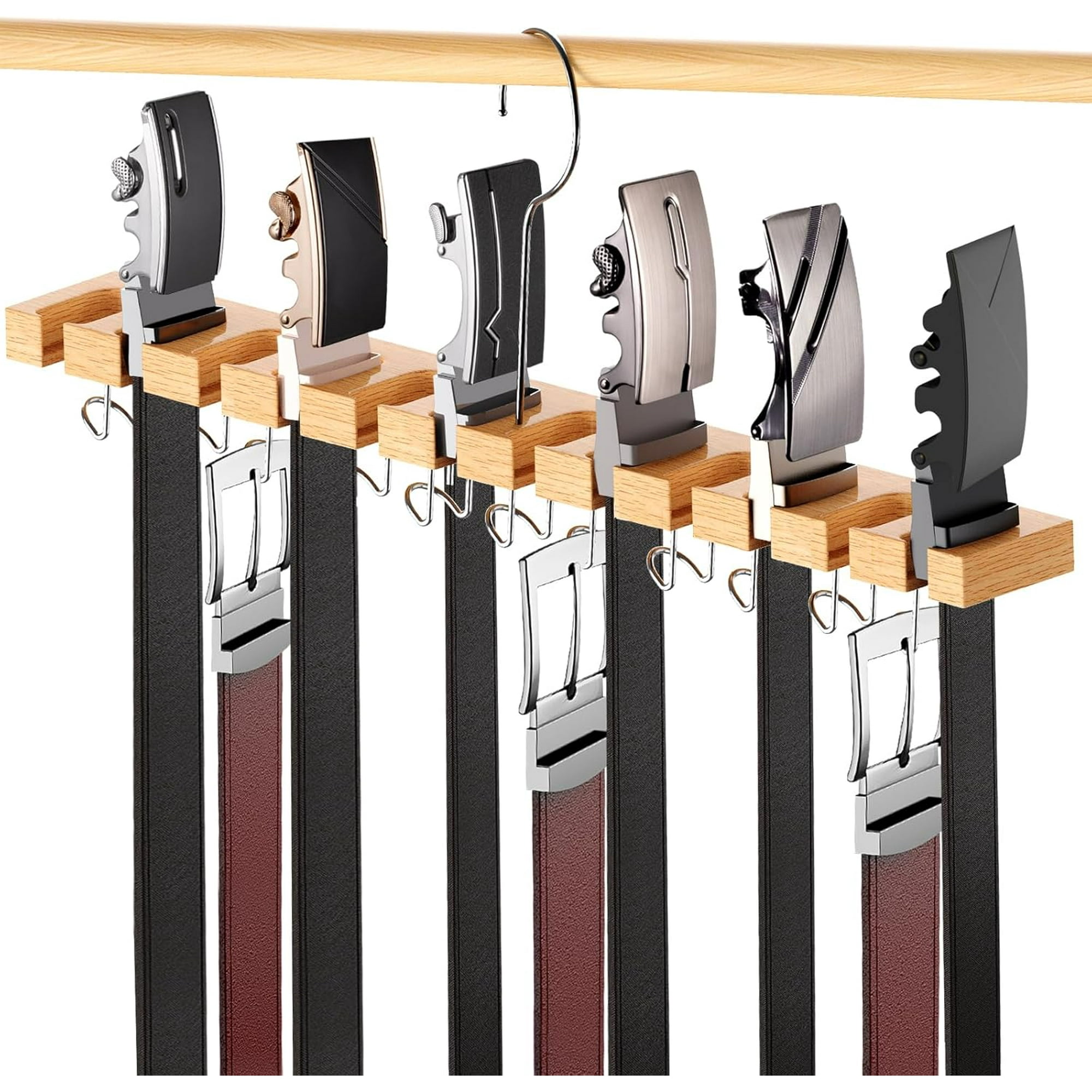 Click here for Season Time 2-In-1 Wooden Belt Hanger For Tie And... prices