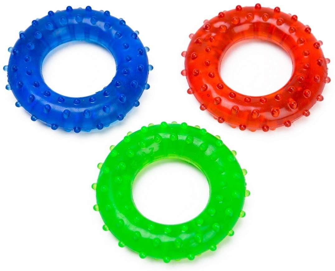 Set of 3 Finger Resistance Exercise Squeeze Rings - Hand Grip ...