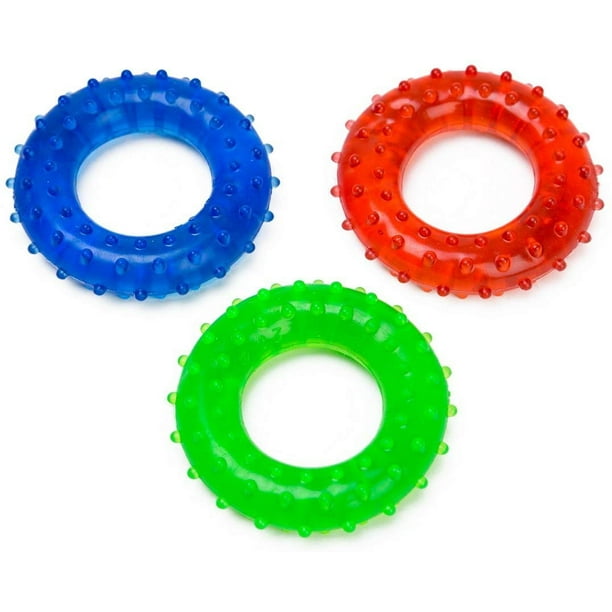 Set of 3 Finger Resistance Exercise Squeeze Rings - Hand Grip ...