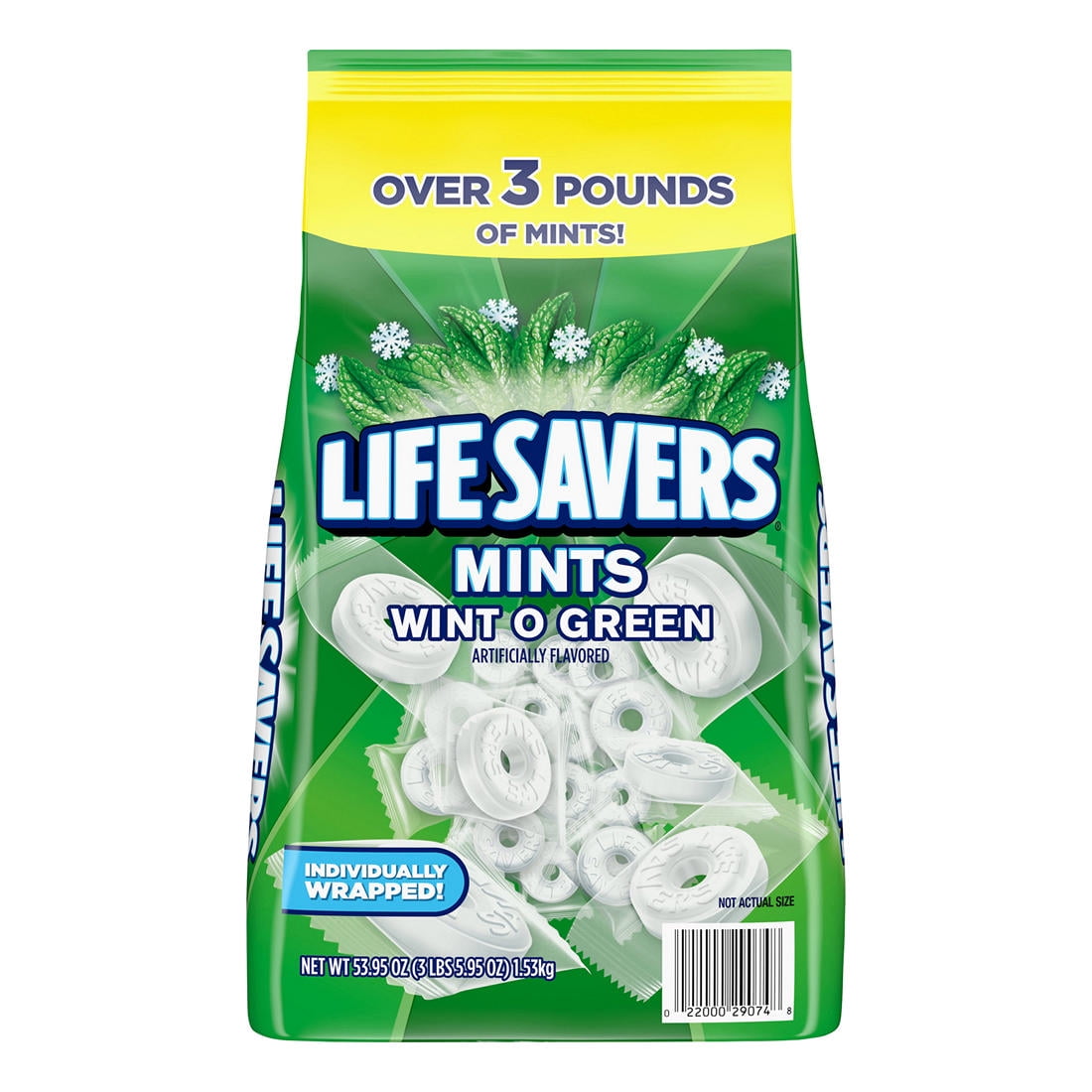 Life Savers Wint O Green Breath Mints Bulk Hard Candy, 53.95 oz ...