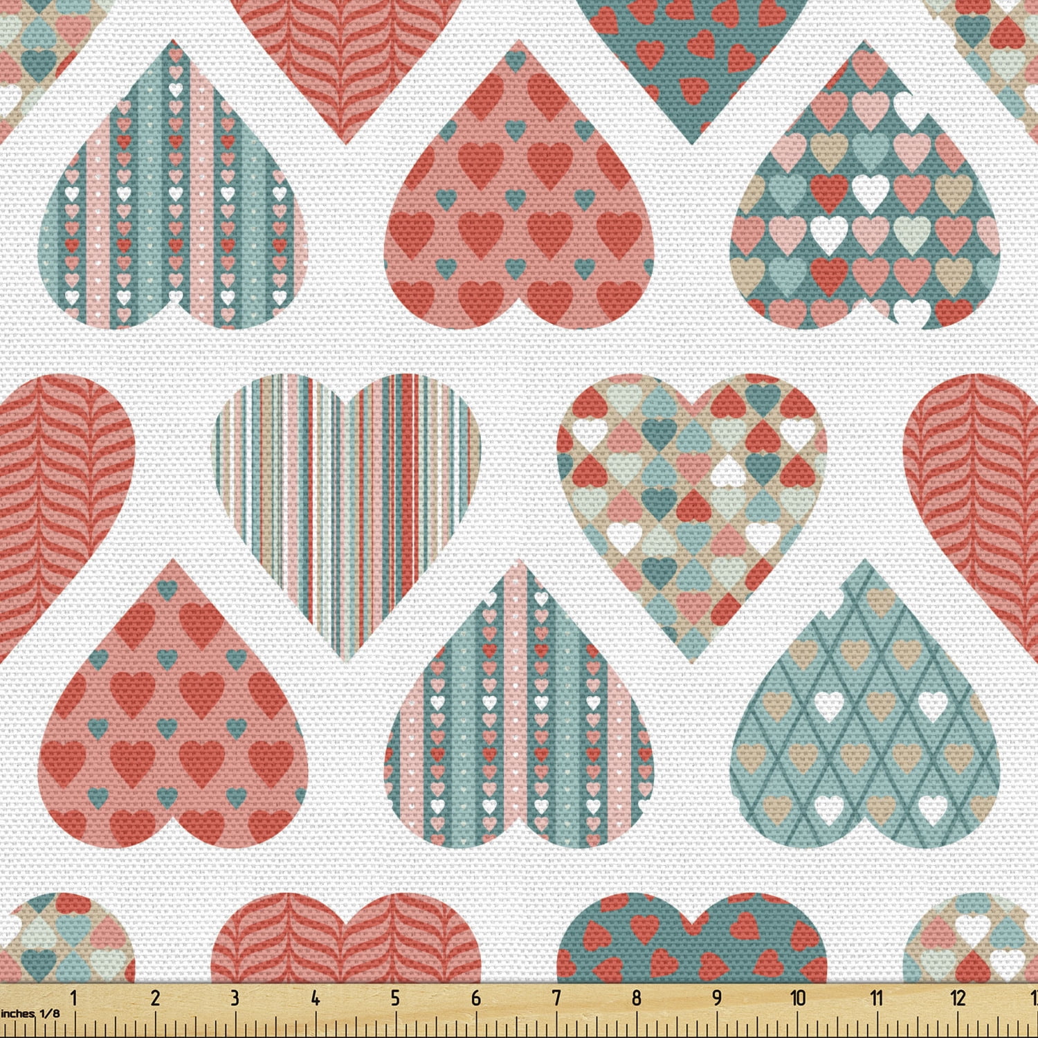 Retro style hearts fabric Dyeing & Batik Fabric etna.com.pe