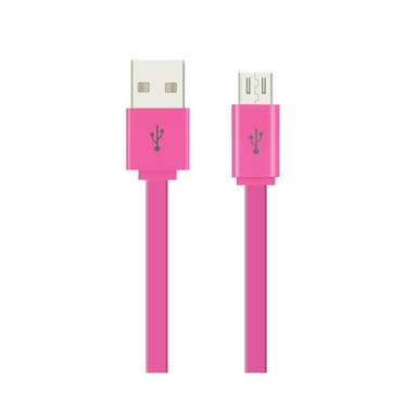 Flat Micro Usb Data Cable 3.2ft In Purple - Walmart.com