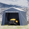 EastVita 7x12 FT Outdoor Storage Shed Portable Carport with Roll-up ...