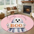 8ft Round Rug Pink Halloween Area Rugs for Living Room Bedroom Washable ...