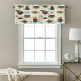 Bohemian Valances for Windows, Orange Duck Green Color Block Valance ...