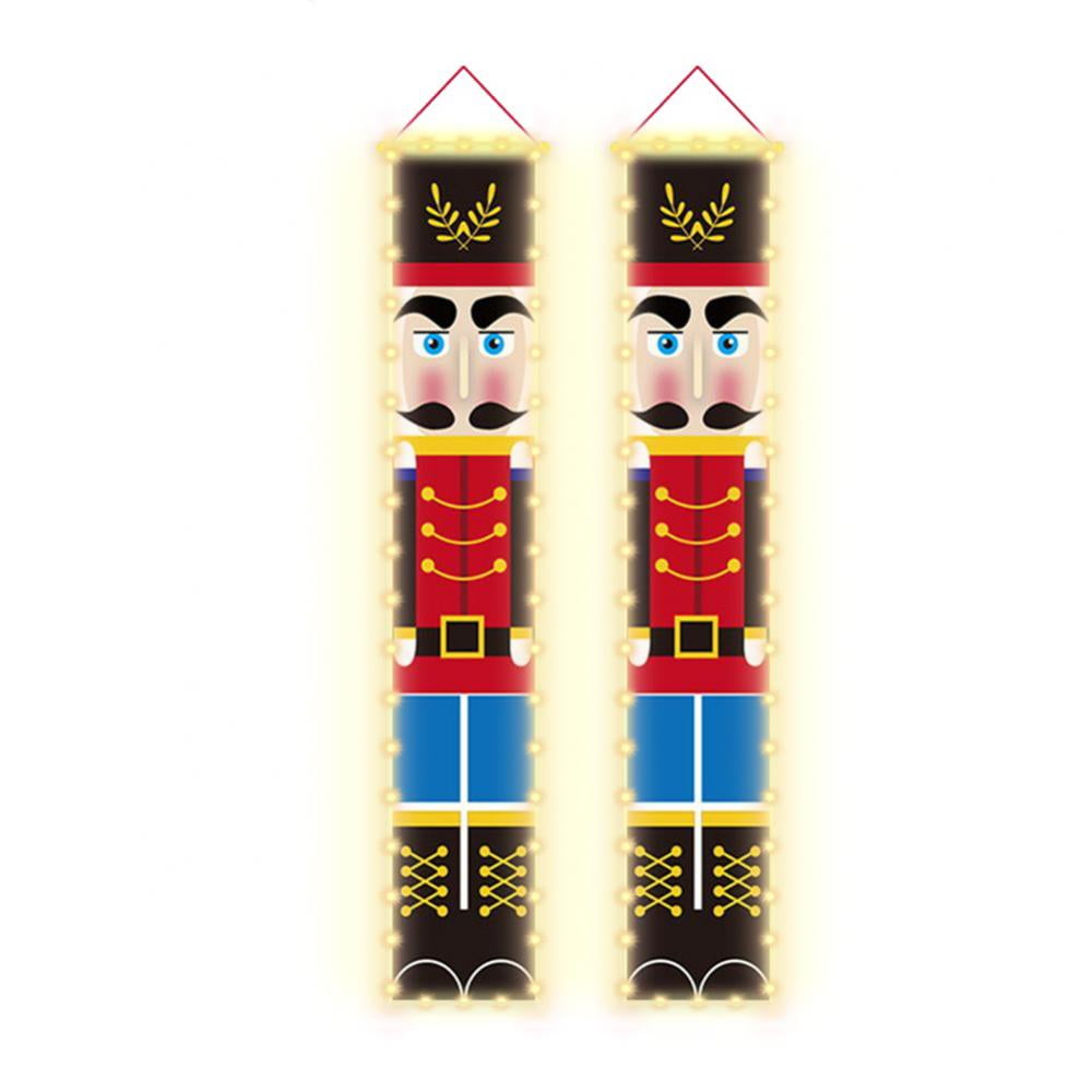 Christmas Decorations Nutcrackers Banners Porch with LED String Lights ...