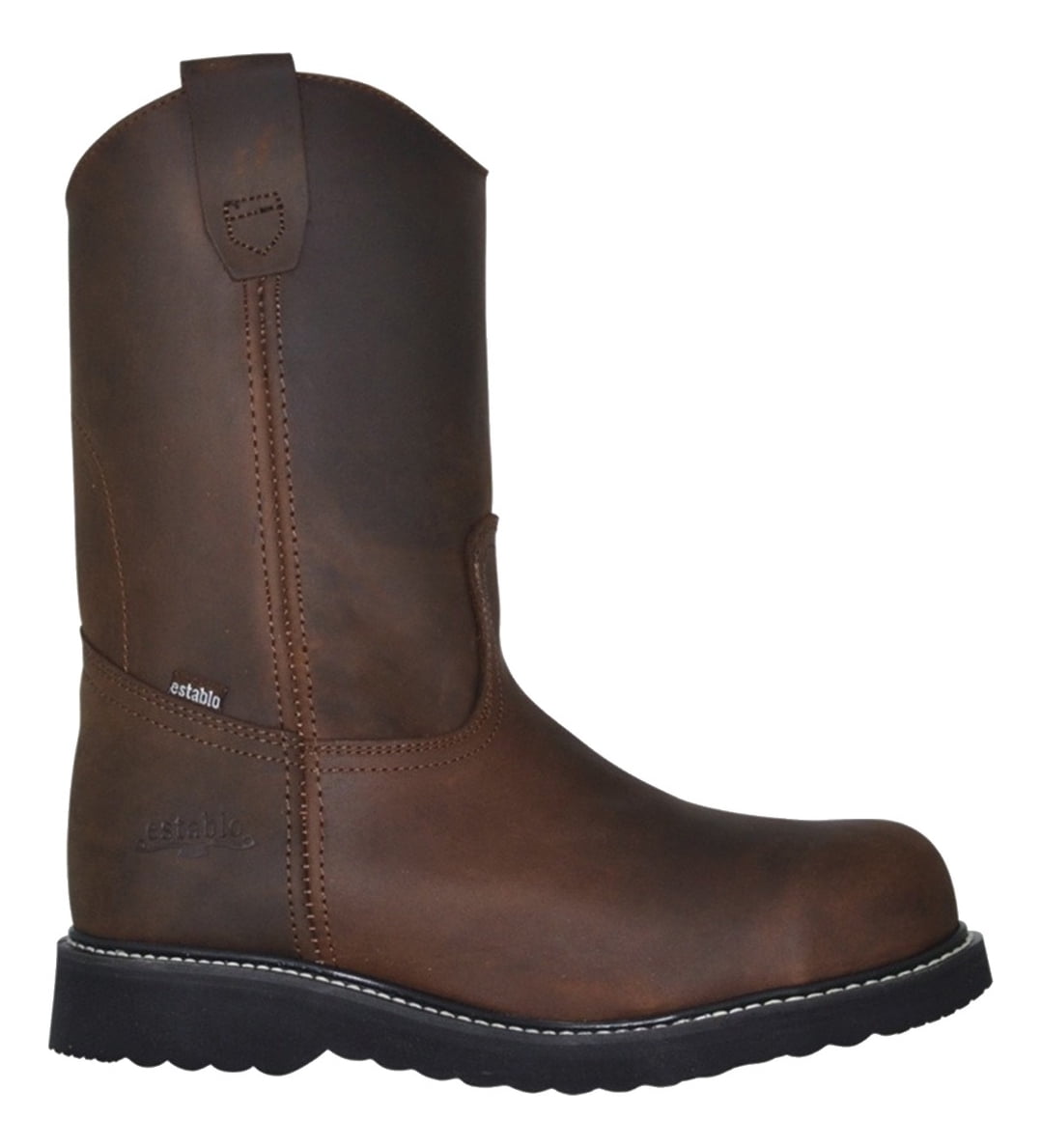 Bota De Trabajo Establo 508 De Piel Con Casquillo Café Crazy | Walmart ...