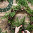 GOOHOCHY Flower Wreath for Decoration Green Plastic Frame Perfect for ...