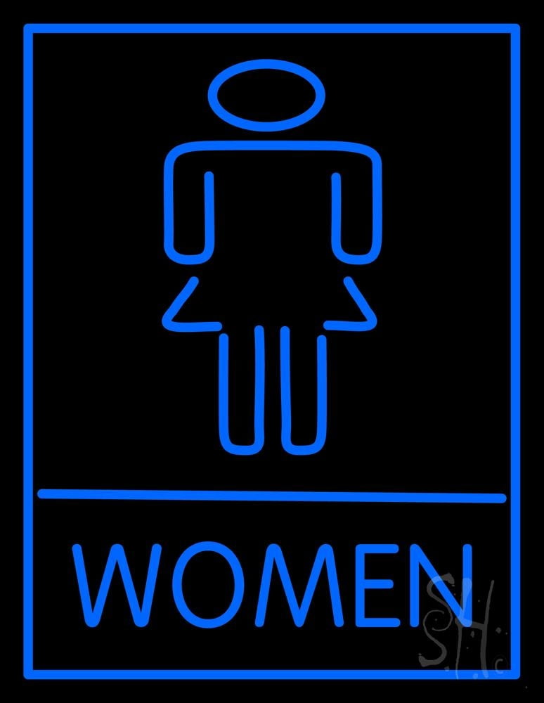 Women Restroom Bar LED Neon Sign 19 x 15 - inches, Clear Edge Cut ...
