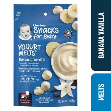 Gerber Snacks for Baby Yogurt Melts Banana Vanilla Freeze Dried Yogurt ...
