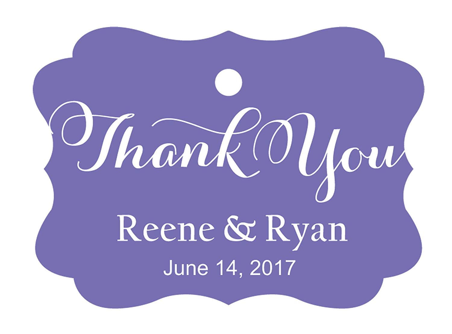 100 PCS Personalized Made Scallop Edges Hang Tags Thank You Custom ...