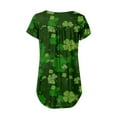 Women St Patricks Day Tops Plus Size Hide Belly Tunic Short Sleeve Four