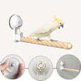 Bird Shower Perch with Suction Cup, Bird Perch, Natural Wood Parrot ...
