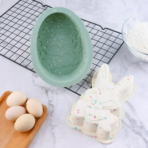 Decorative Cake Mold Interesting Silicone Easter Bunny Egg Baking Pan ...