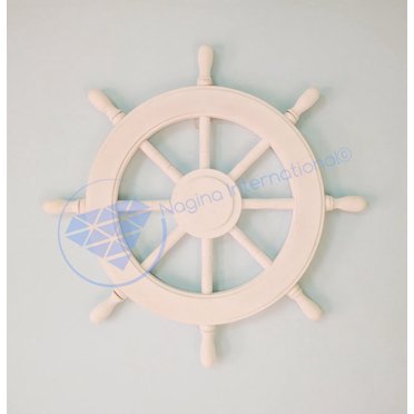 36" Wooden Ship Wheel (Whitewashed) - Walmart.com