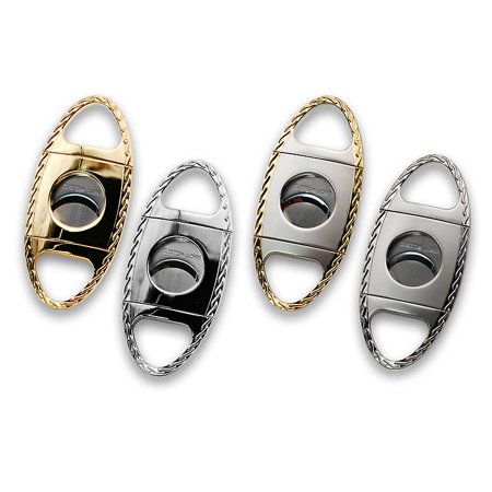 Stainless Steel Cigar Cutter Portable Tobacco Scissors Dual Blades ...