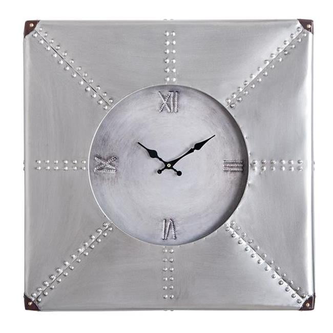 Utopia Alley Oversized Roman Square Wall Clock 24 inch Beautiful Silver ...