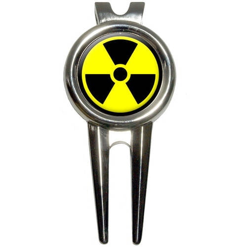 Radioactive Nuclear Warning Symbol Golf Divot Repair Tool and Ball ...