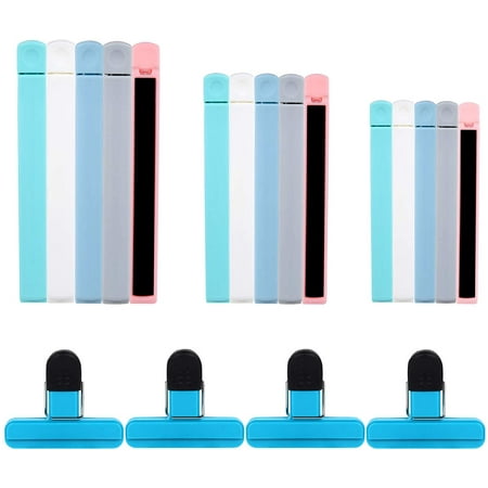 Bag Clips, 19 Pack Clips for Food Packages, 15 Refrigerator Magnet ...