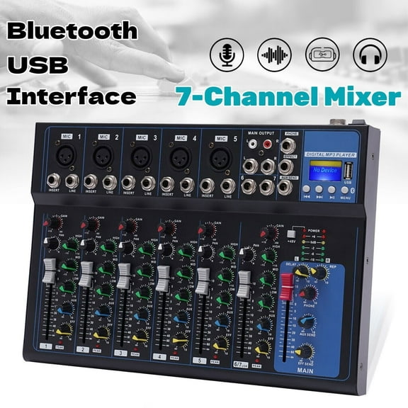 4-Channel Audio Mixer with Bluetooth/USB & 48V Phantom Power – XLR ...