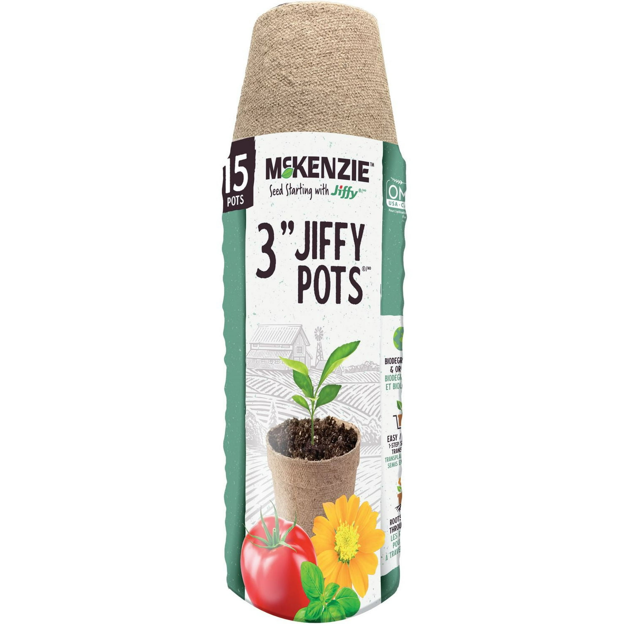 Click here for Mckenzie Seeds Mckenzie W Jiffy Pots 3 Rd 15 Pack prices