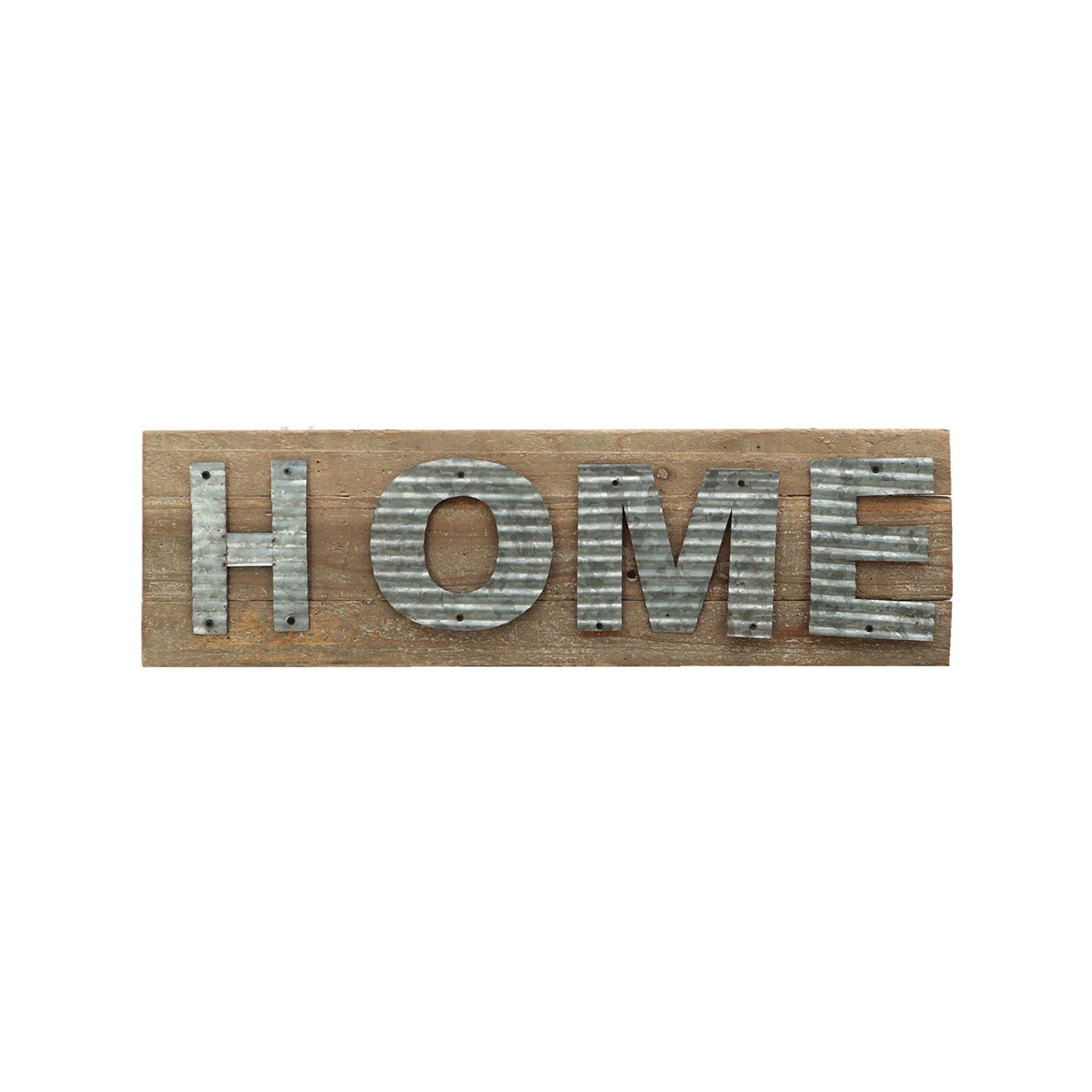 Parisloft Indoor Home Vintage Wood Plaque with Galvanized Metal Word ...