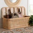 bali & pari Ishana Boho Storage Bench, Natural Rattan, Natural ...
