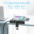 Flat Plug Desk Clamp Power Strip 10FT, 40W Total Fast Charging Station ...