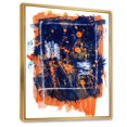 Designart Orange and Navy Blue Abstract FLOAT FRAME WALL ART - Walmart.ca