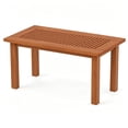 35.5"×18"×17" Rustic Brown Solid Hardwood Patio Coffee Table 130LBS ...