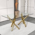 Miekor Large Modern Minimalist Rectangular Glass Dining Table for 6-8 ...