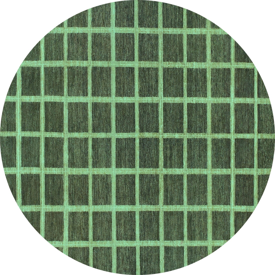 Ahgly Company Indoor Round Checkered Turquoise Blue Modern Area Rugs, 5 ...