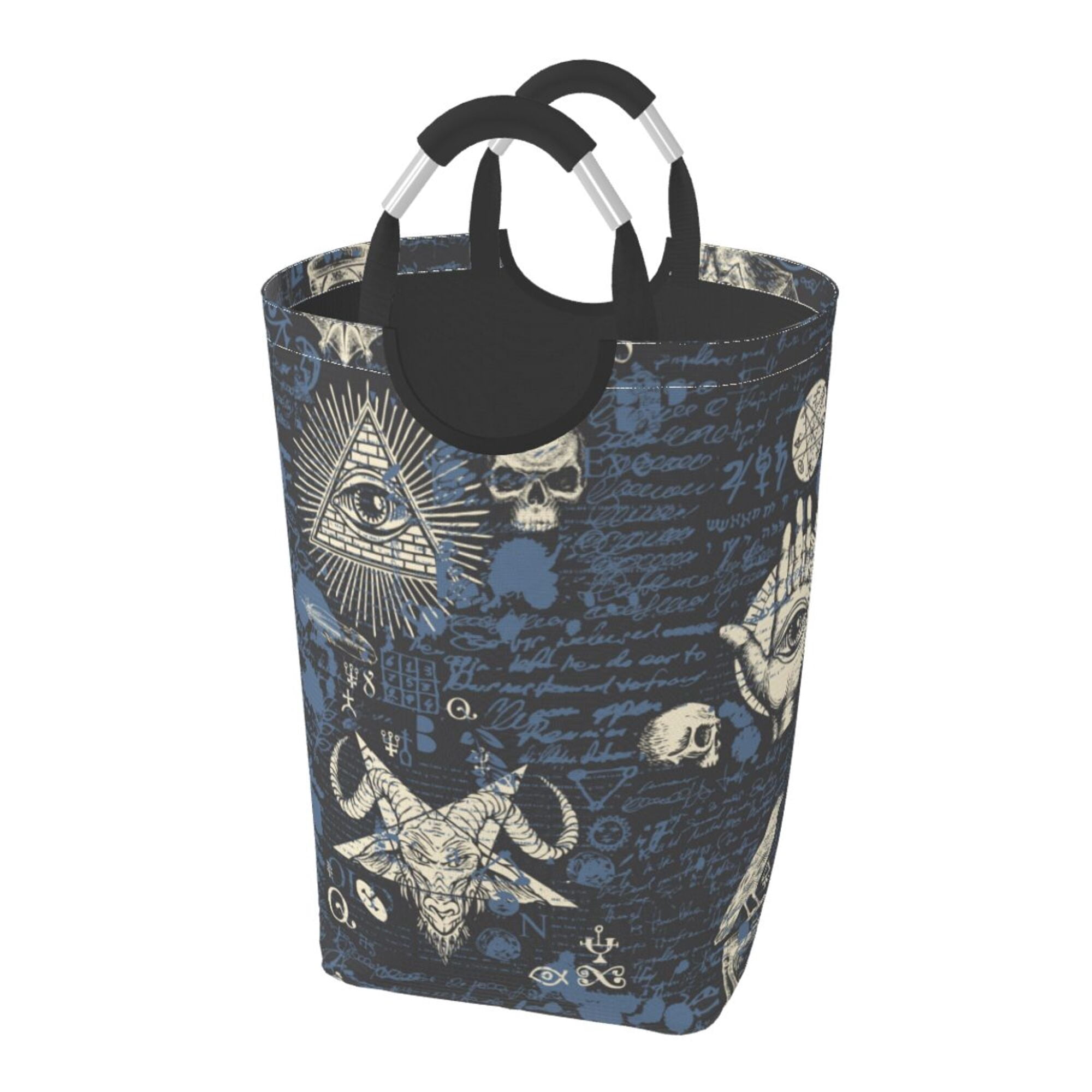 DouZhe 50L Rectangular Laundry Basket, Occult Gothic Skulls Eyes Prints ...