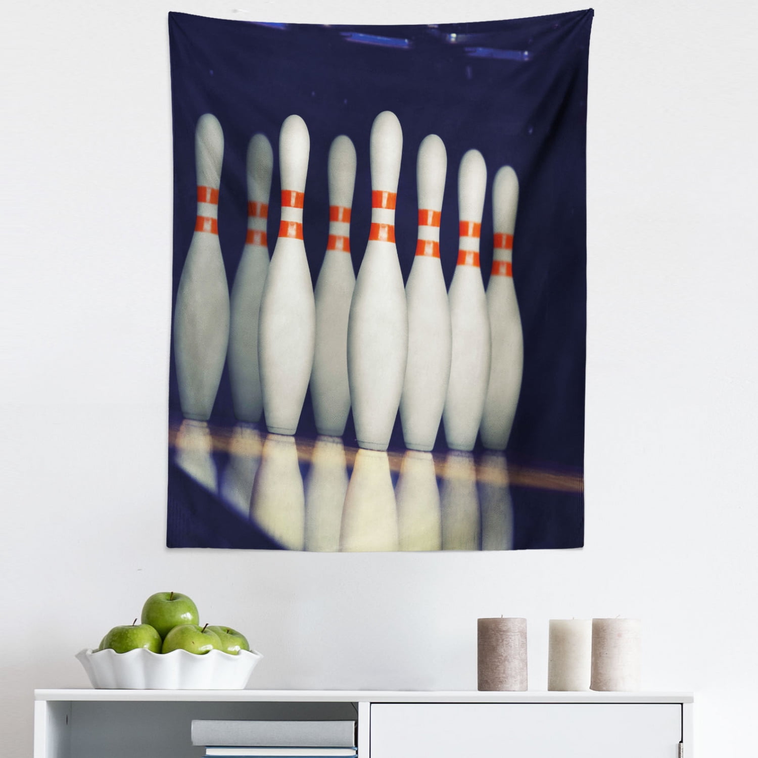 Bowling Party Tapestry, Classical Pins on Alley Competition Pursuit ...