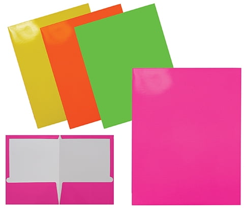 Better Office Products 2 Pocket Glossy Laminated Folders (48 Pack ...