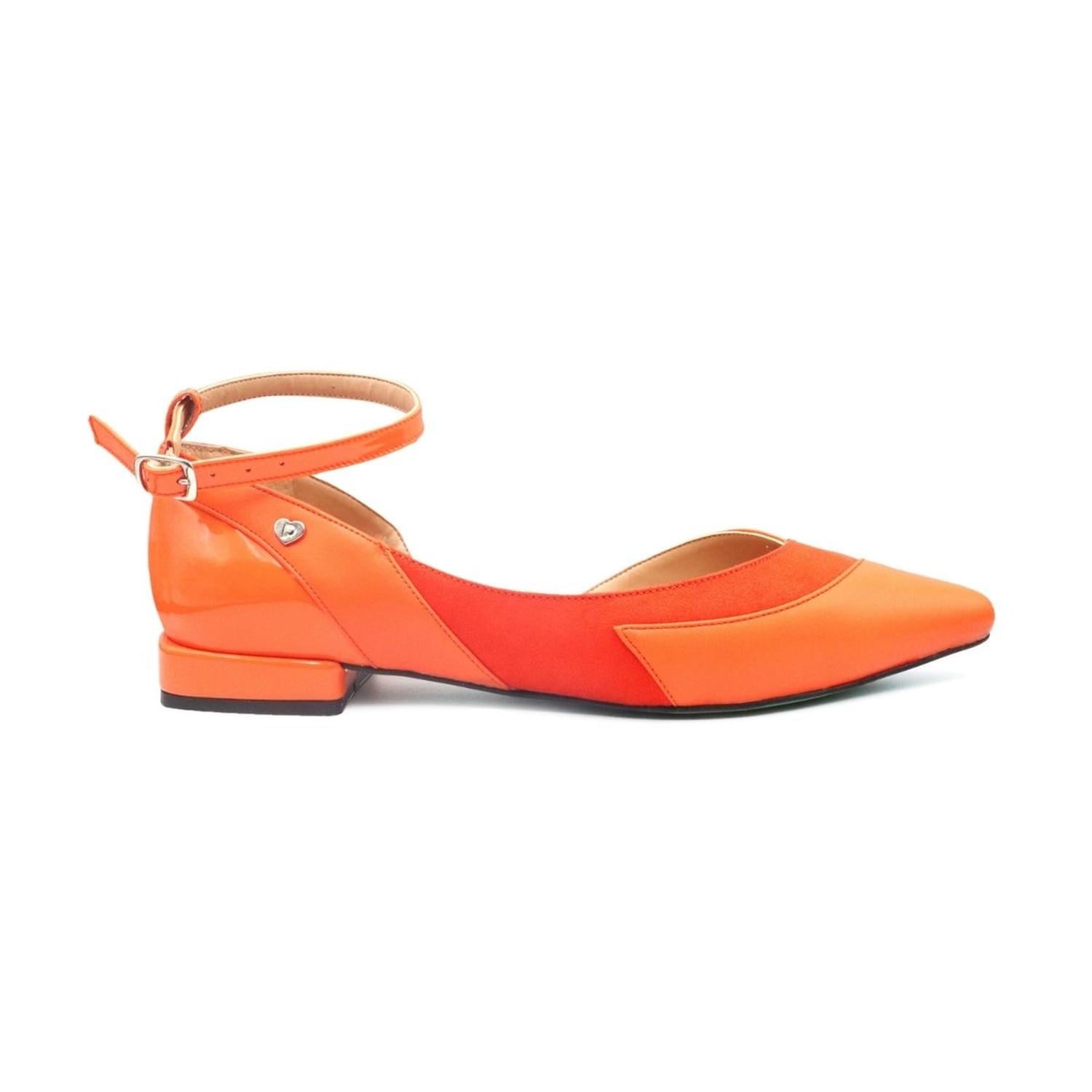 Balerina Flat Naranja con Latigo al tobillo PIKIKI naranja 25.5 PIKIKI ...
