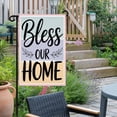 Bless Our Home Garden Flag 28x40 Inch Leaf Color Block Stripe Double ...