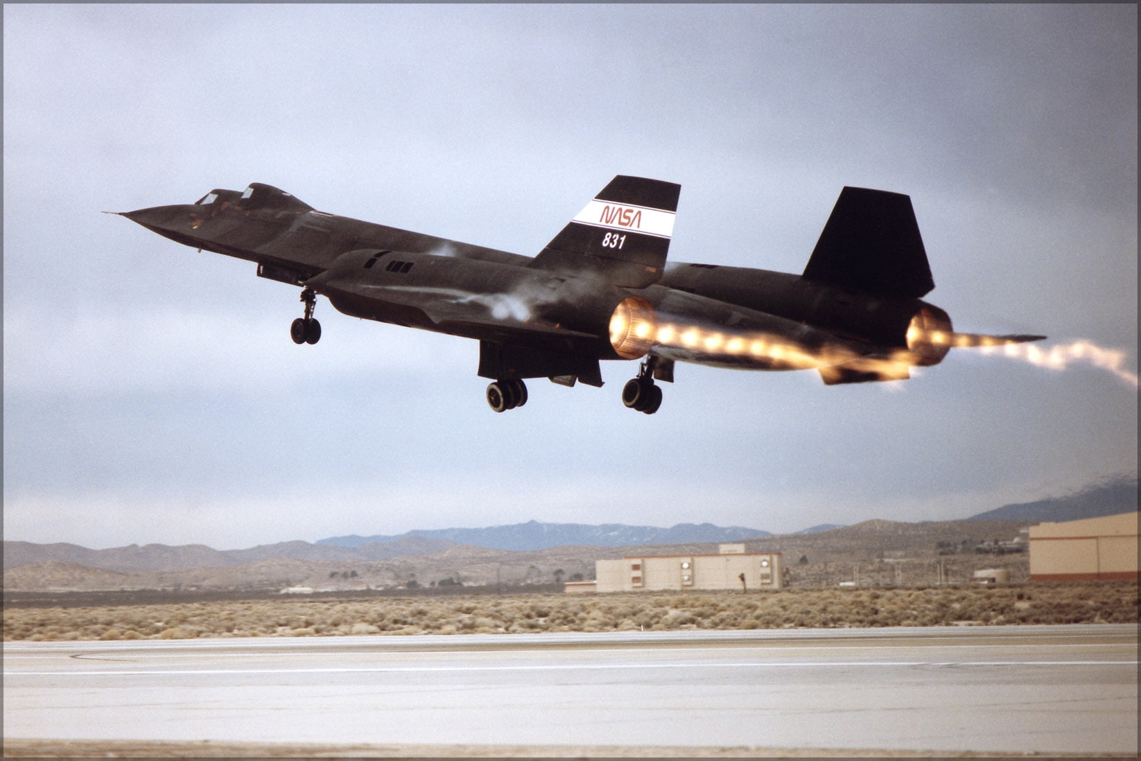 24"x36" Gallery Poster, NASA A Lockheed SR-71B blackbird as it leaves ...