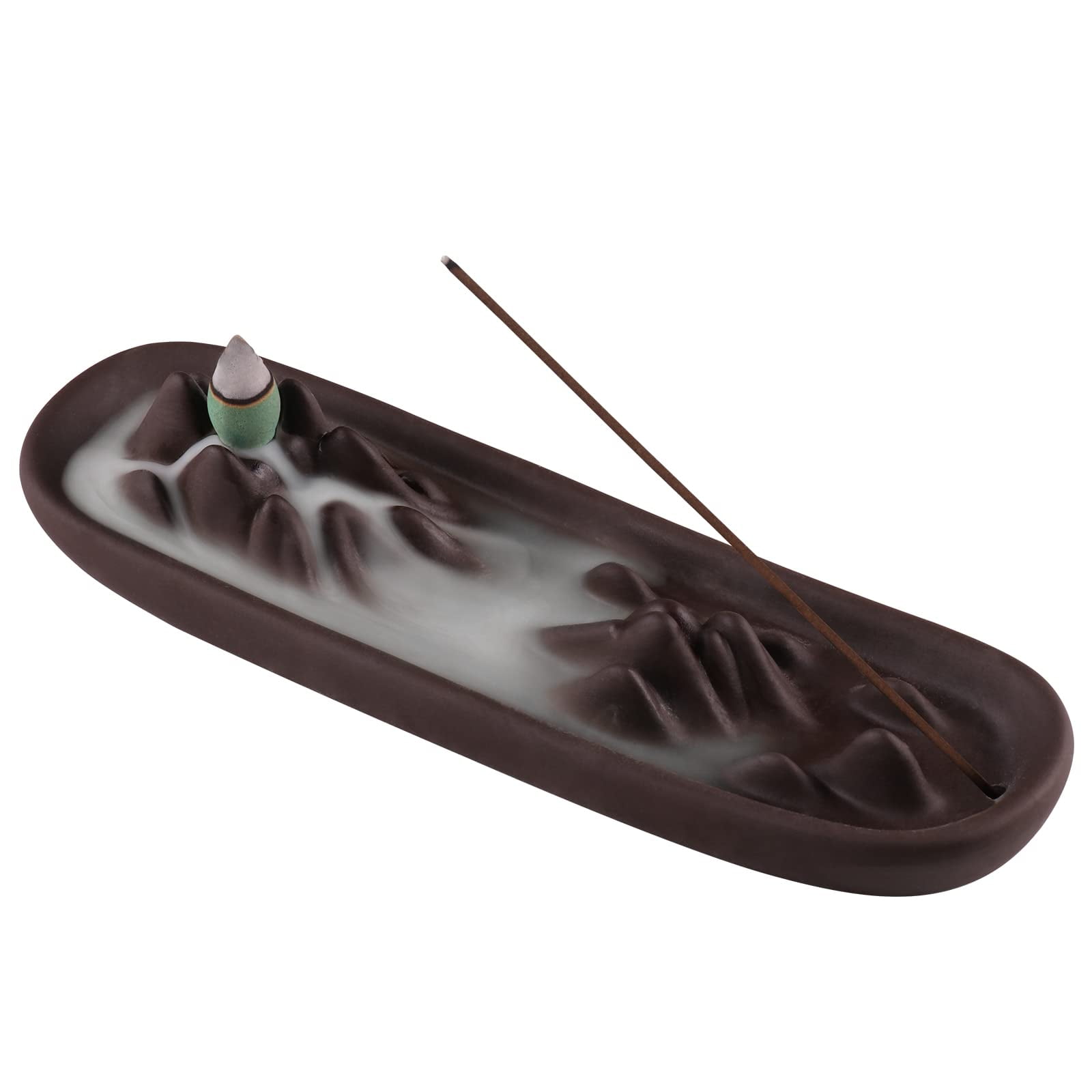 LUCKUP Incense Stick Holder Waterfall Incense Burner Backflow Ceramic ...