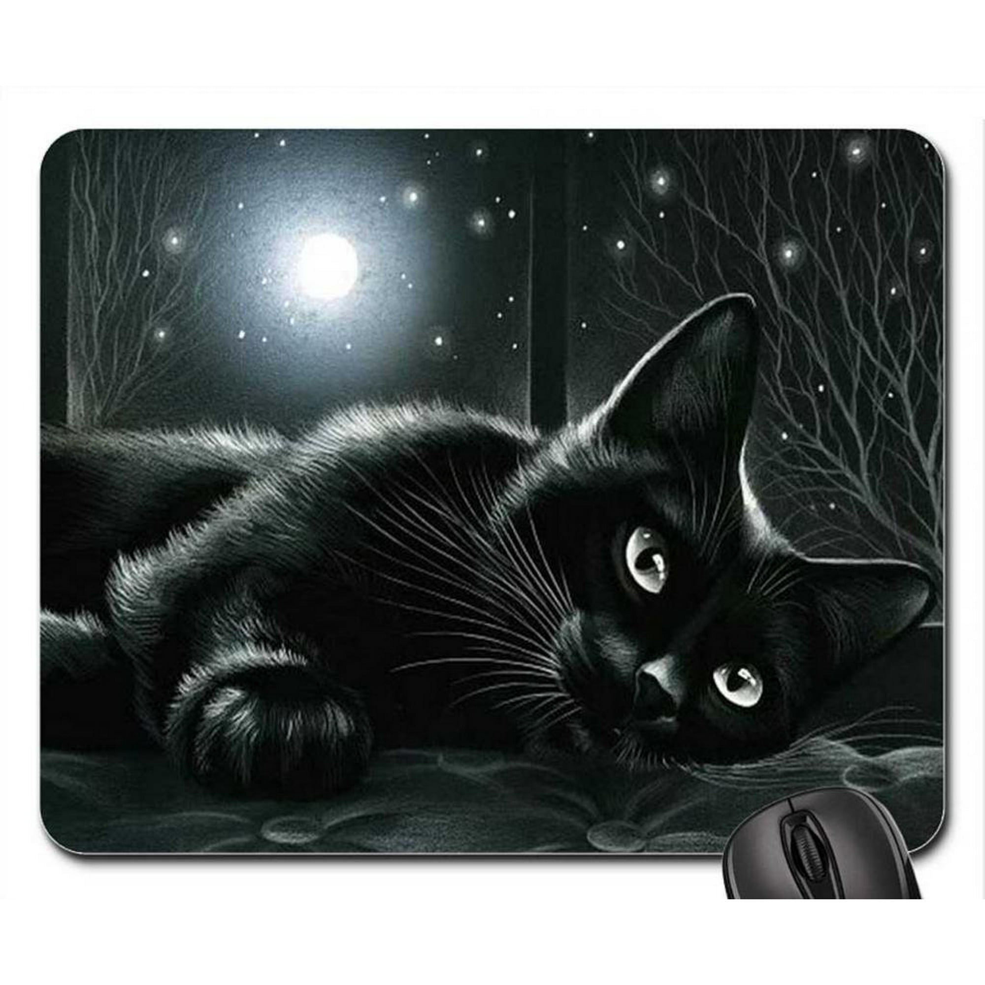 Click here for Erehome Black Cat In Moonlight Mouse Pads Gaming M... prices