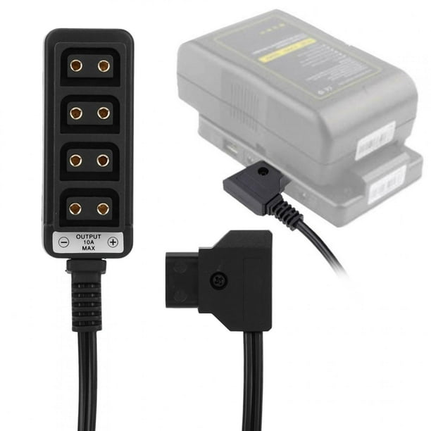D-Tap Male To 4 Port D-tap Female Hub Splitter Coiled Power Cable For ...
